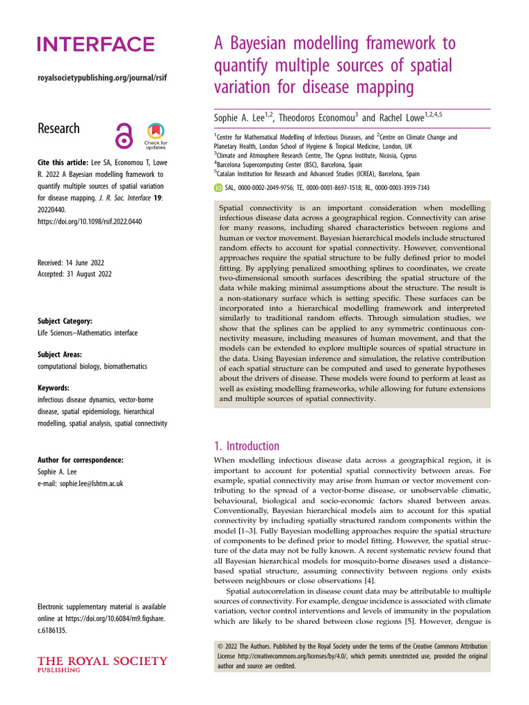Lee Et Al 2022 A Bayesian Modelling Framework To Quantify Multiple Sources of Spatial Variation ...