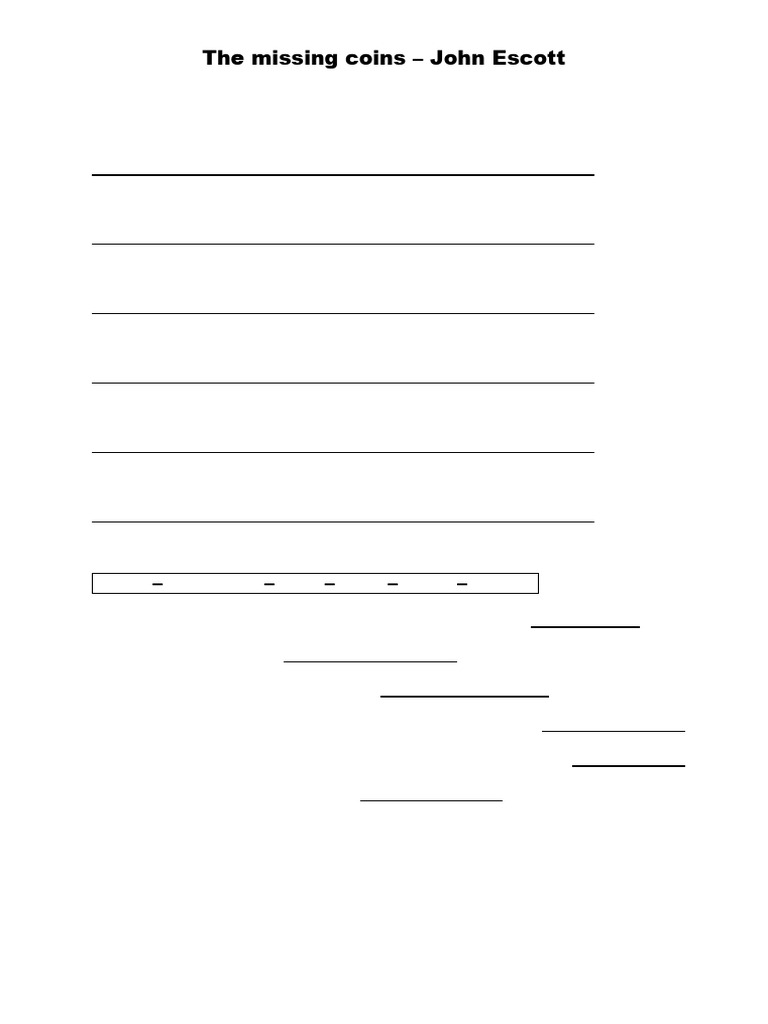 Missing Coins Activity Guide | PDF