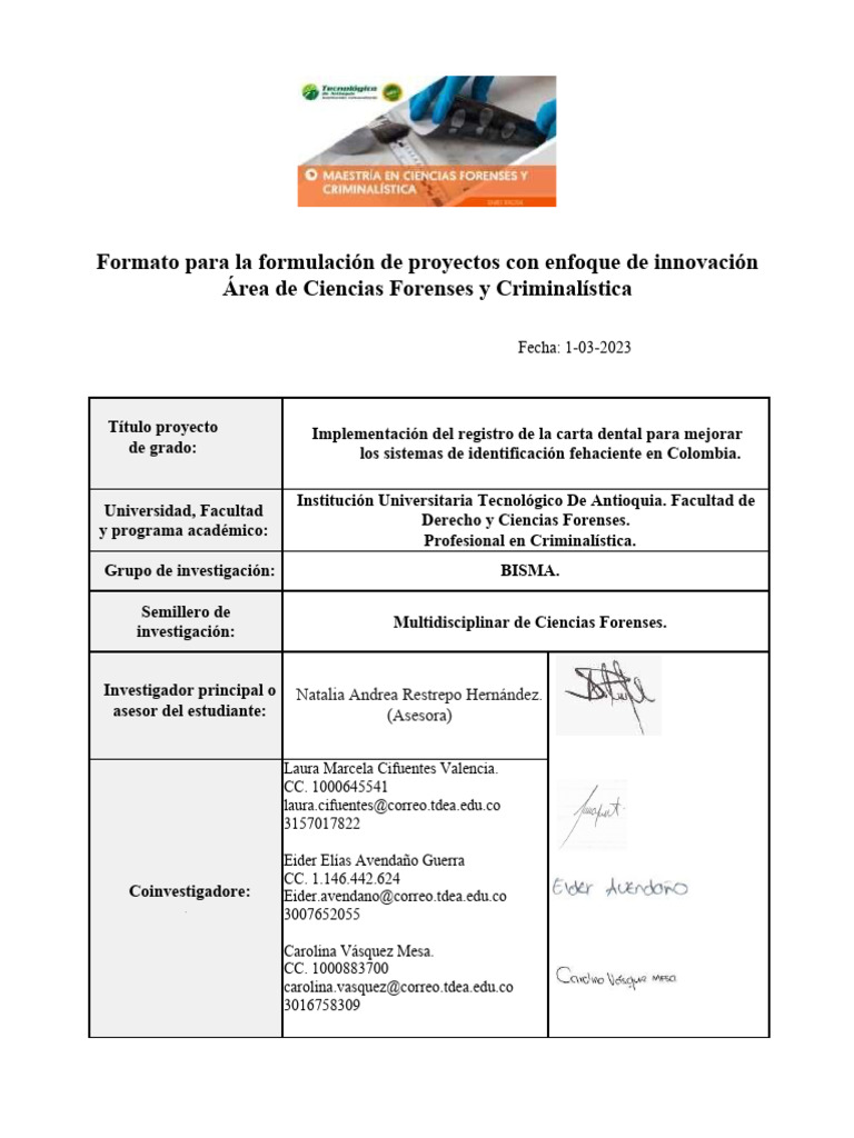 Implementación Del Registro de La Carta Dental para Mejorar Los ...