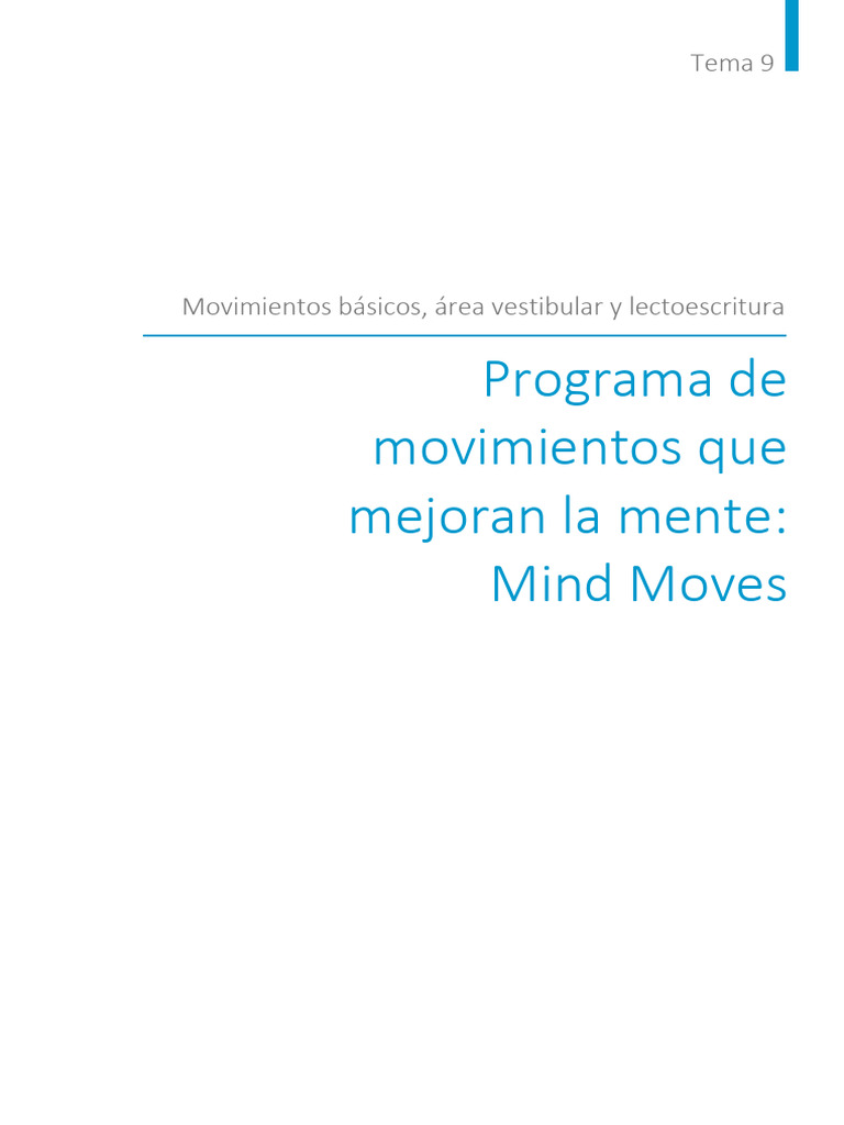 Tema 9. Programa de Movimientos Que Mejoran La Mente Mind Moves | PDF