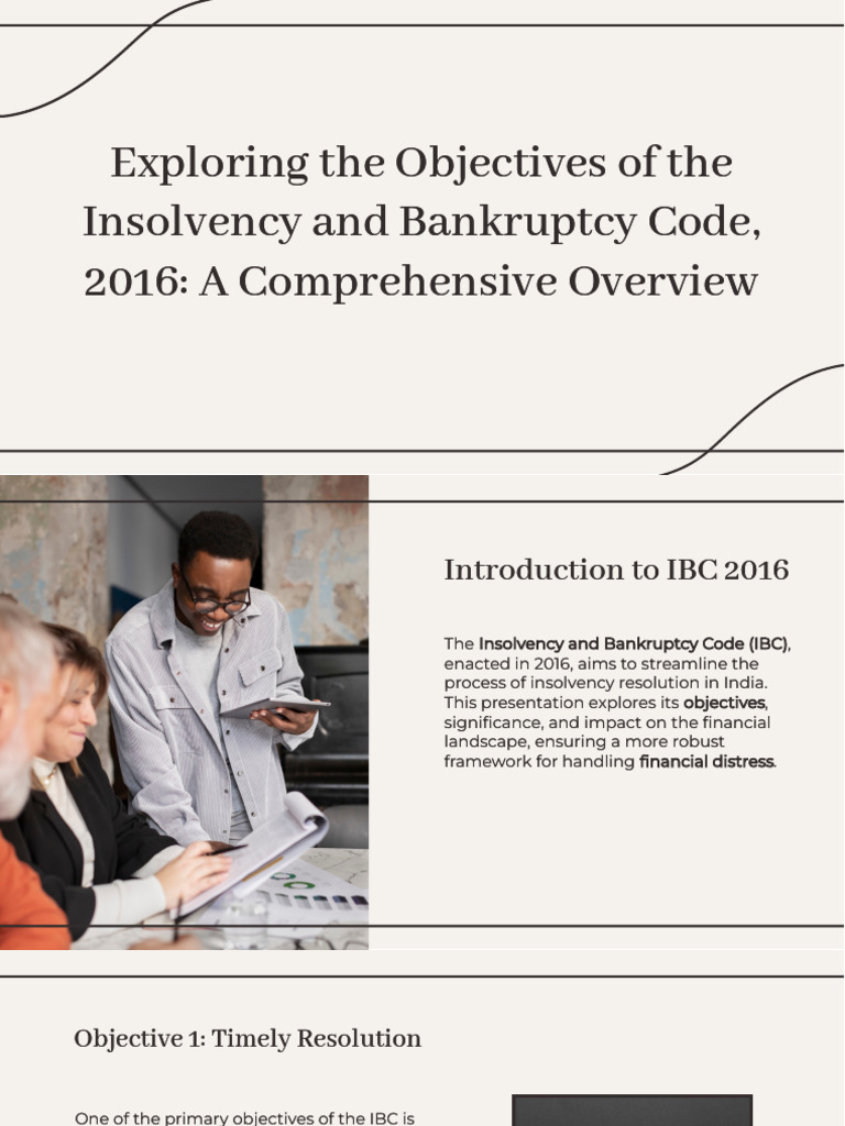 Slidesgo Exploring The Objectives of The Insolvency and Bankruptcy Code 2016 A Comprehensive ...