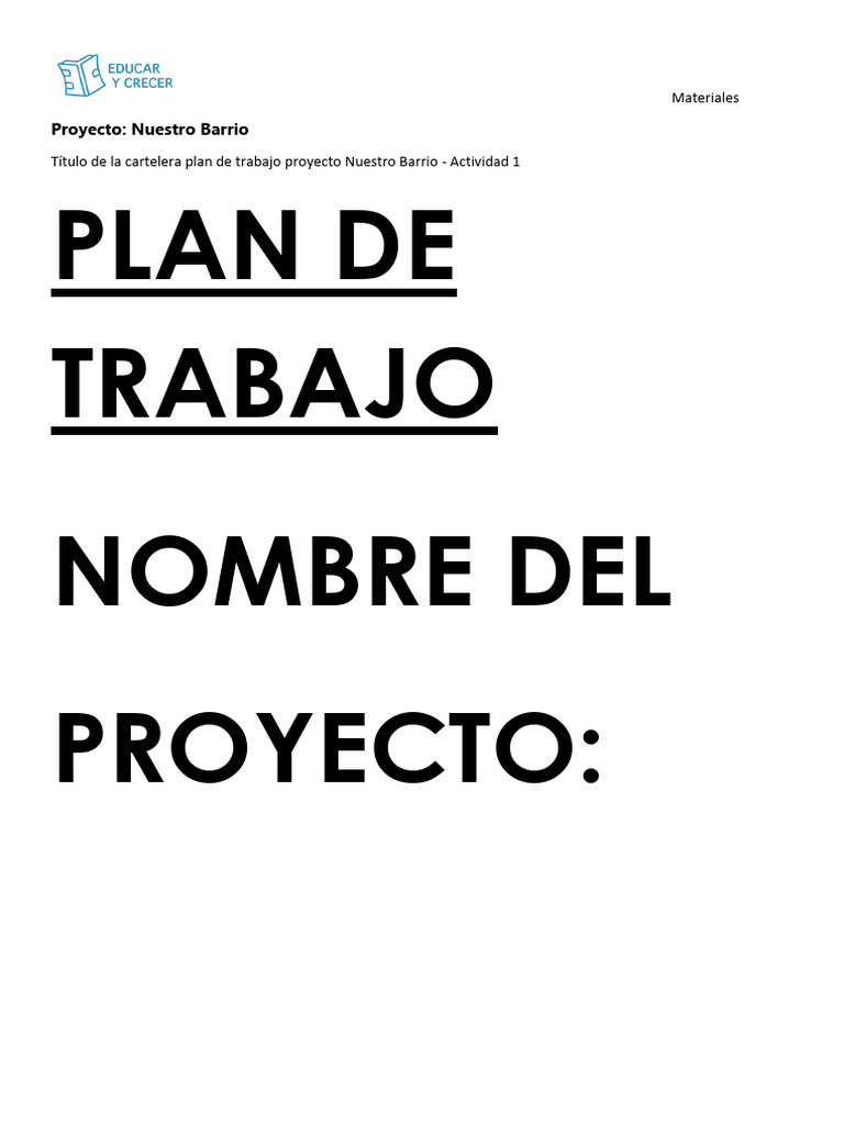 2c. PDL G1 - Barrio - Materiales | PDF