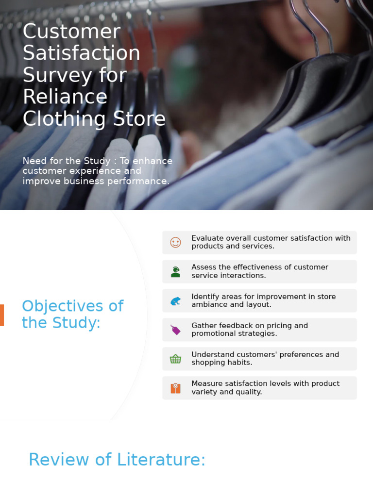 Customer Satisfaction Survey For Reliance Clothing Store | PDF | Survey ...