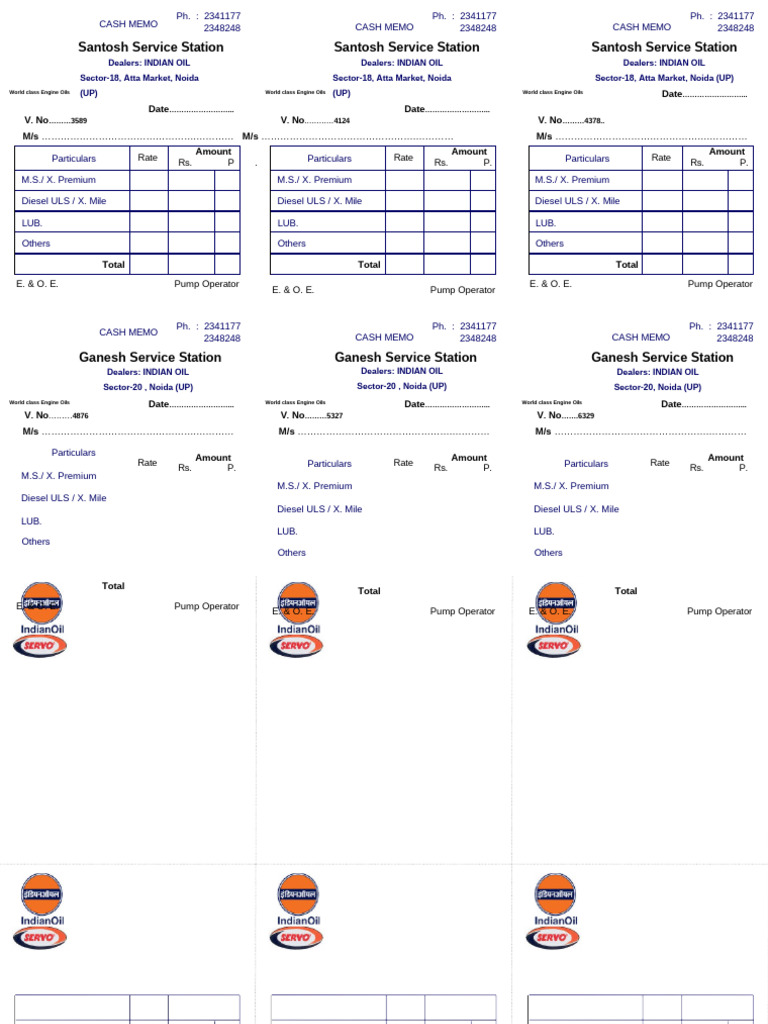 Car Petrol Bill 1 | PDF