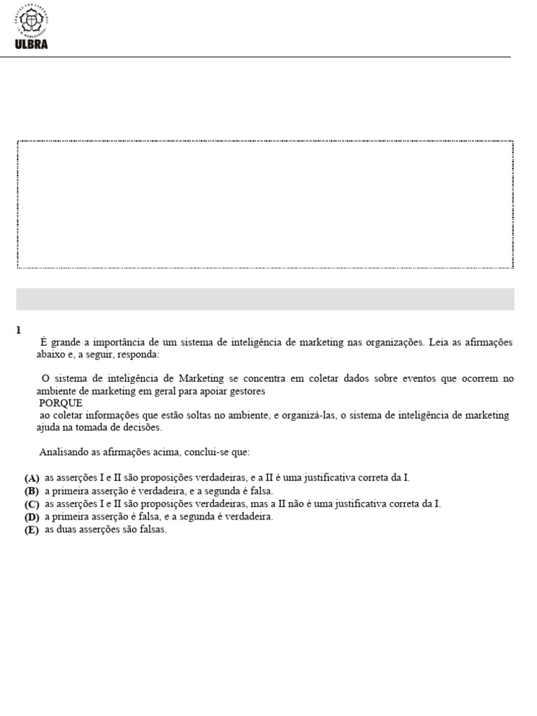 Prova Adm Marketing | PDF