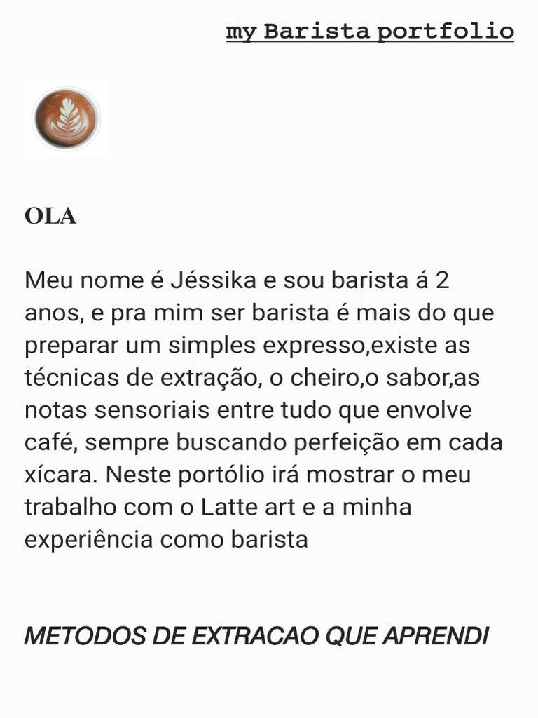 Barista Portfólio - 240718 - 014904 | PDF