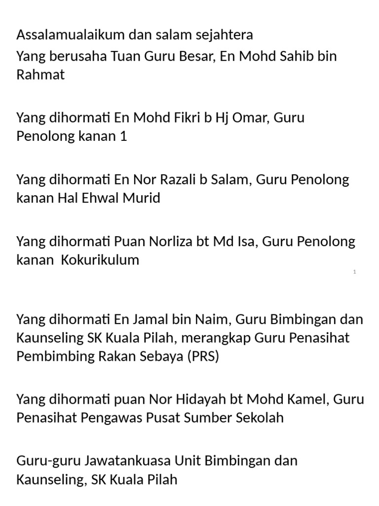 Teks Jamuan Prs | PDF
