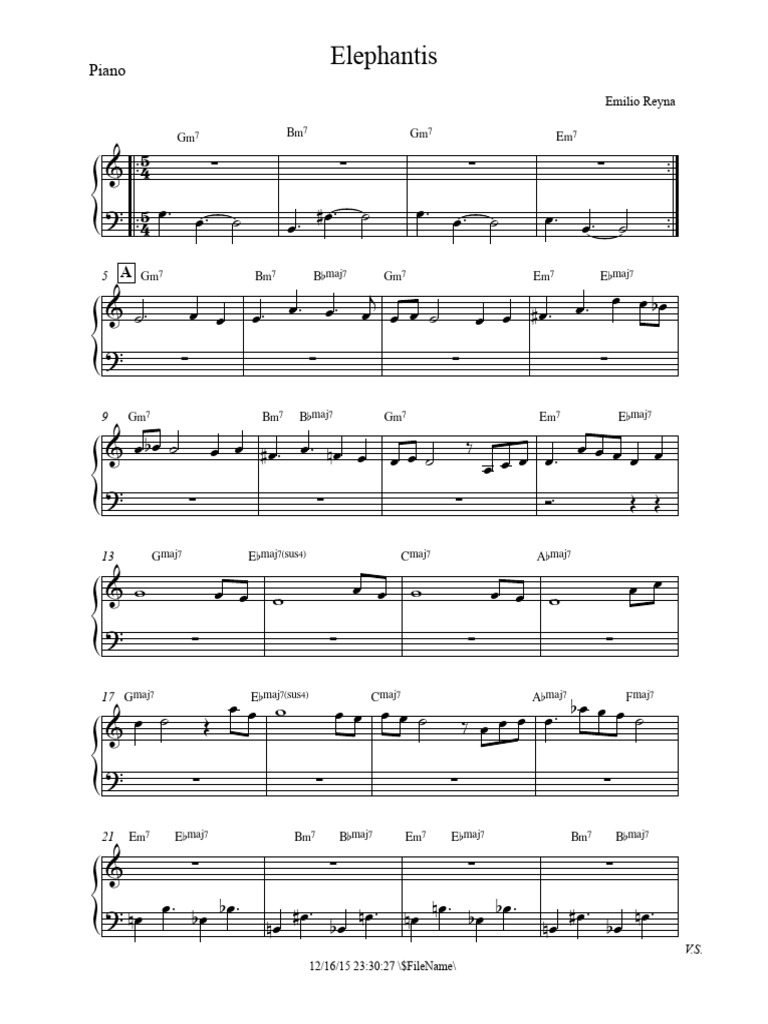 Elephantis Piano | PDF