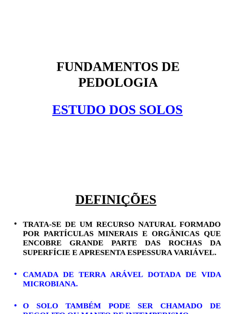 Fundamentos de Pedologia - 1 e 3 Ano | PDF