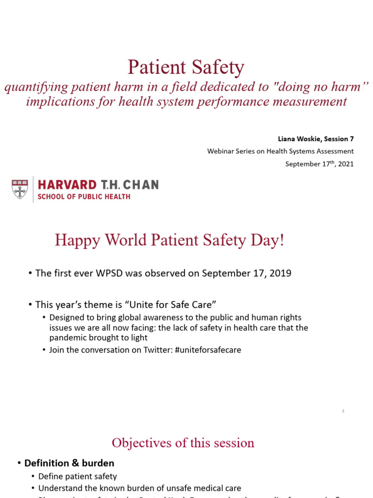 Webinar-7 - Patient-Safety Harvard | PDF