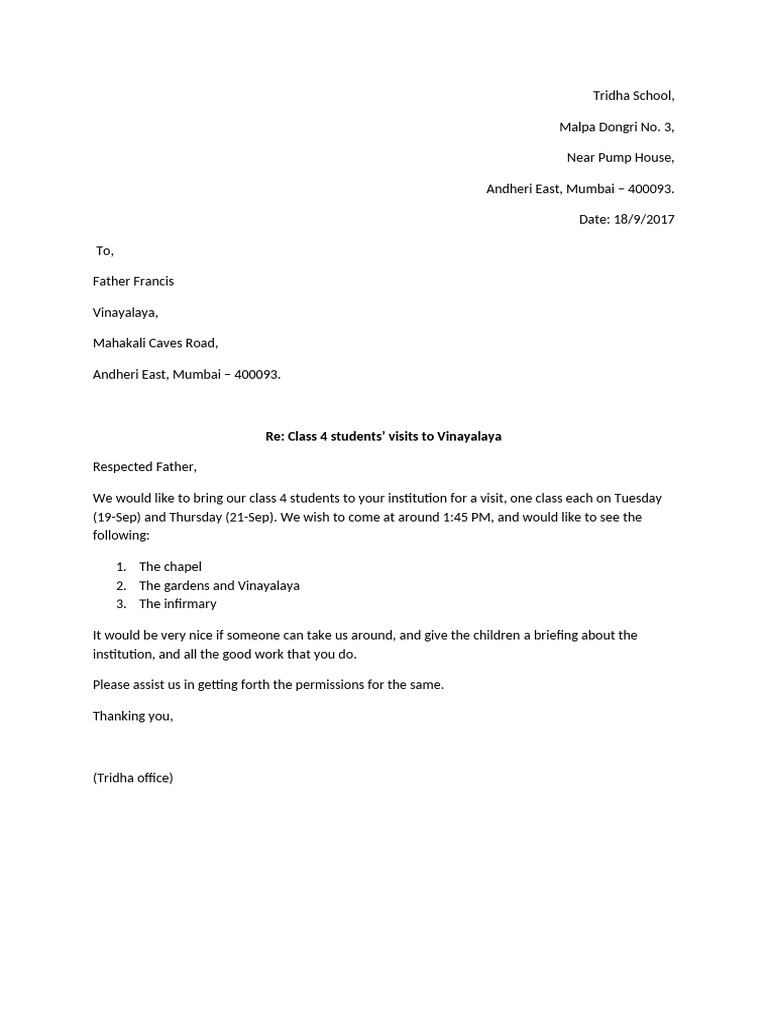 Vinay Alaya Letter | PDF