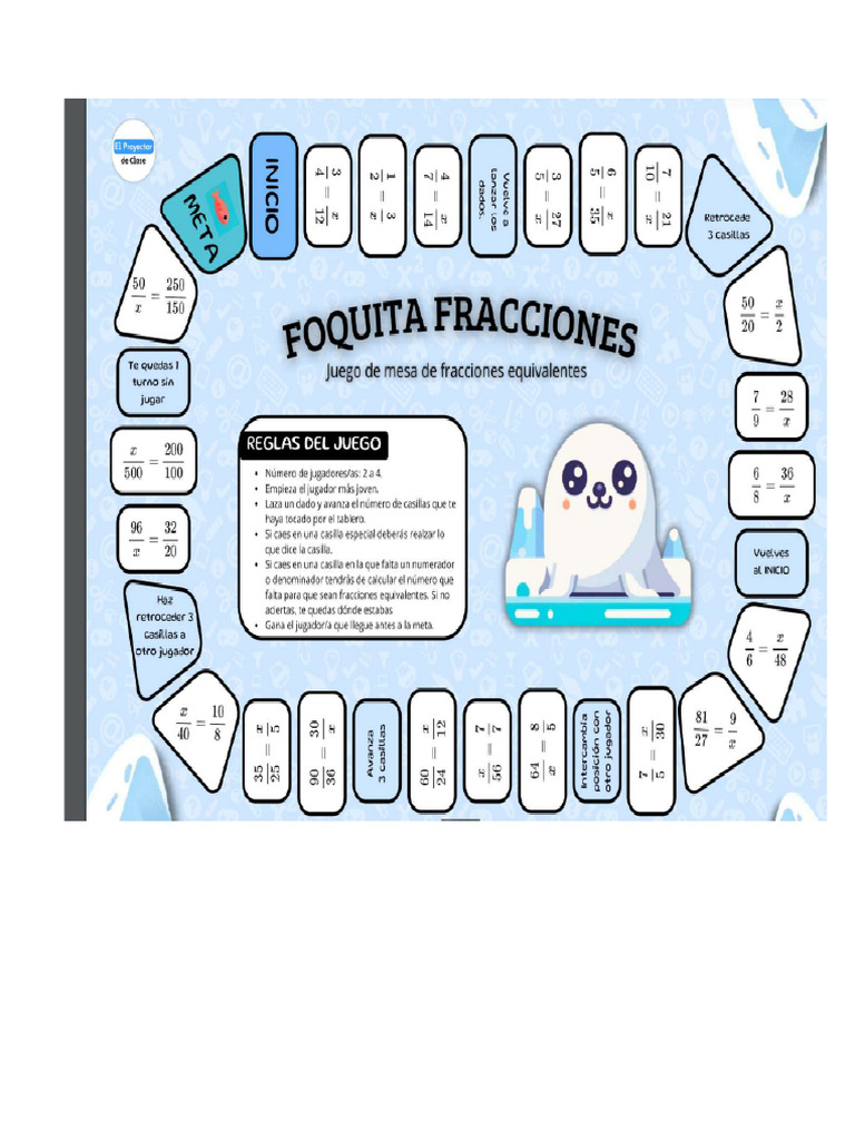 Juego de Fracciones Equivalentes | PDF