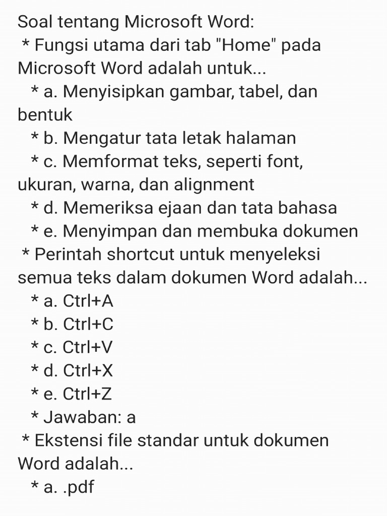 Soal Tentang Ms Office | PDF