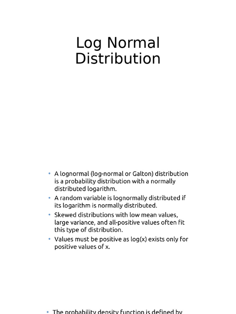 Log Normal Distribution | PDF