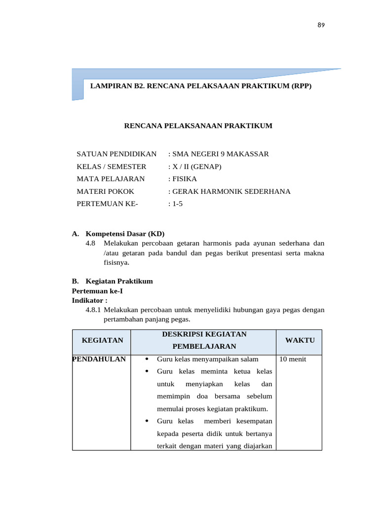 Lampiran B2 RPP | PDF