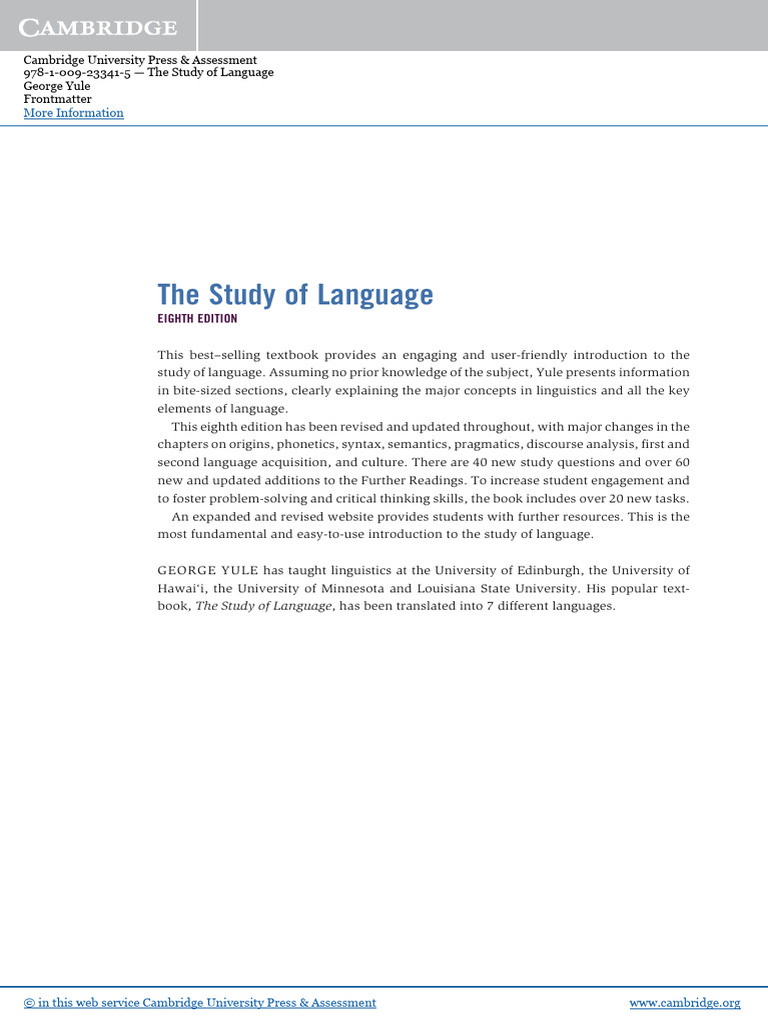 The Study of Language 8e - G Yule | PDF