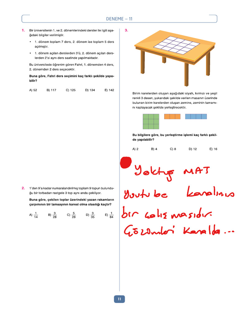Yektug Mat Yasi̇n Kara Youtube Pko Deneme | PDF