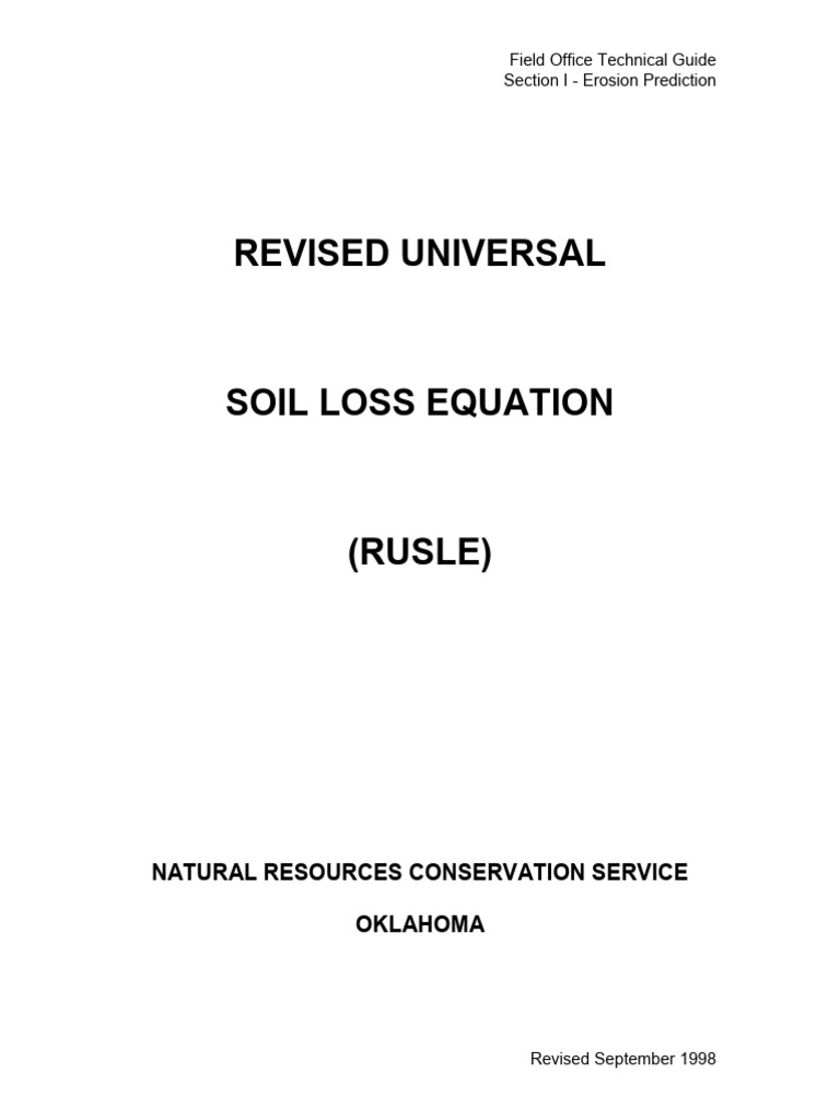 RUSLE Intro & Chap1 R Factors | PDF