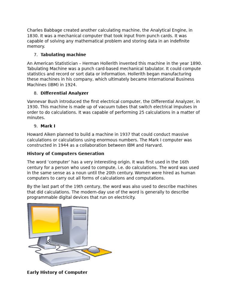 HISTORY OF COMPUTERS 1 | PDF