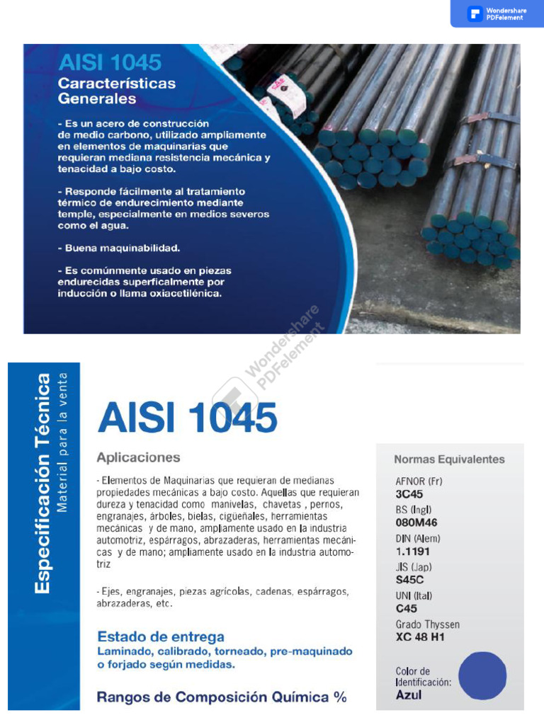 FICHA TECNICA AISI 1045 | PDF