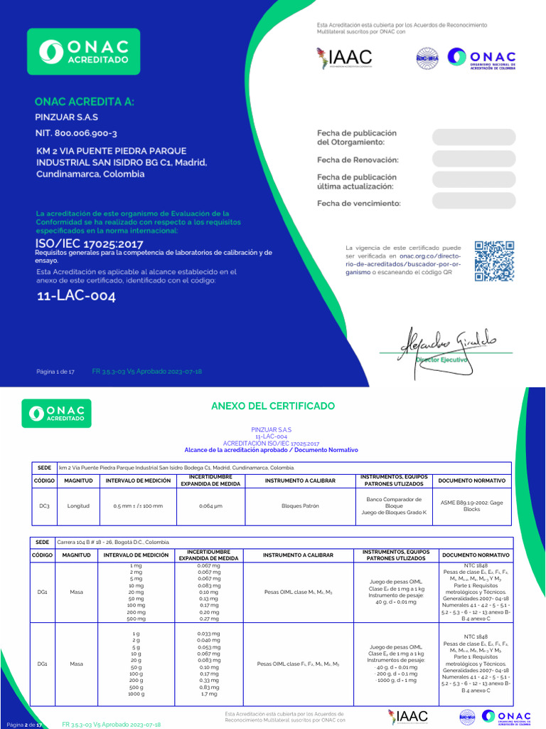 Alcance 11-LAC-004 - ONAC - ISO-IEC 17025 | PDF