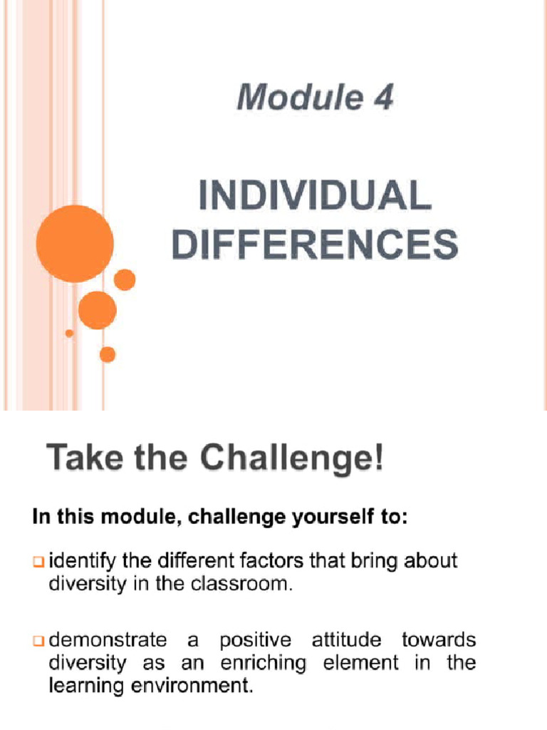 Module 4 Individual Differences | PDF