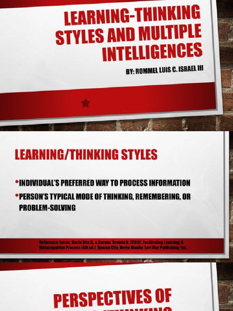 Module 5 Learning - Thinking Styles and Multiple Intelligences | PDF