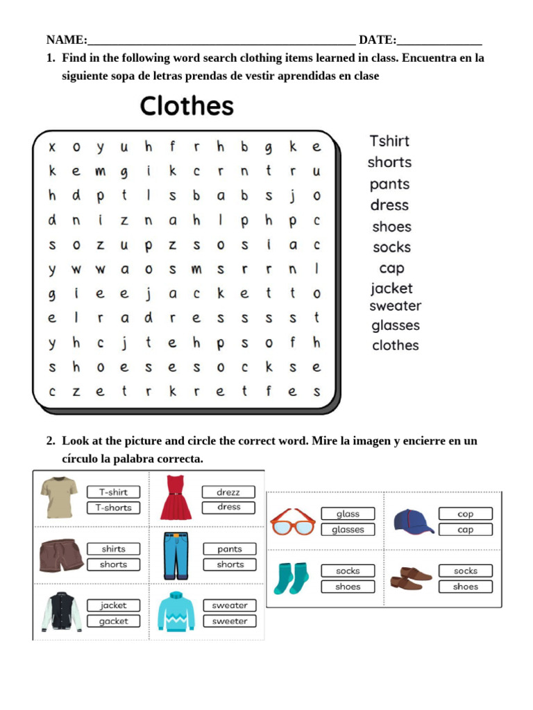 Clothes 2nd Grade | PDF