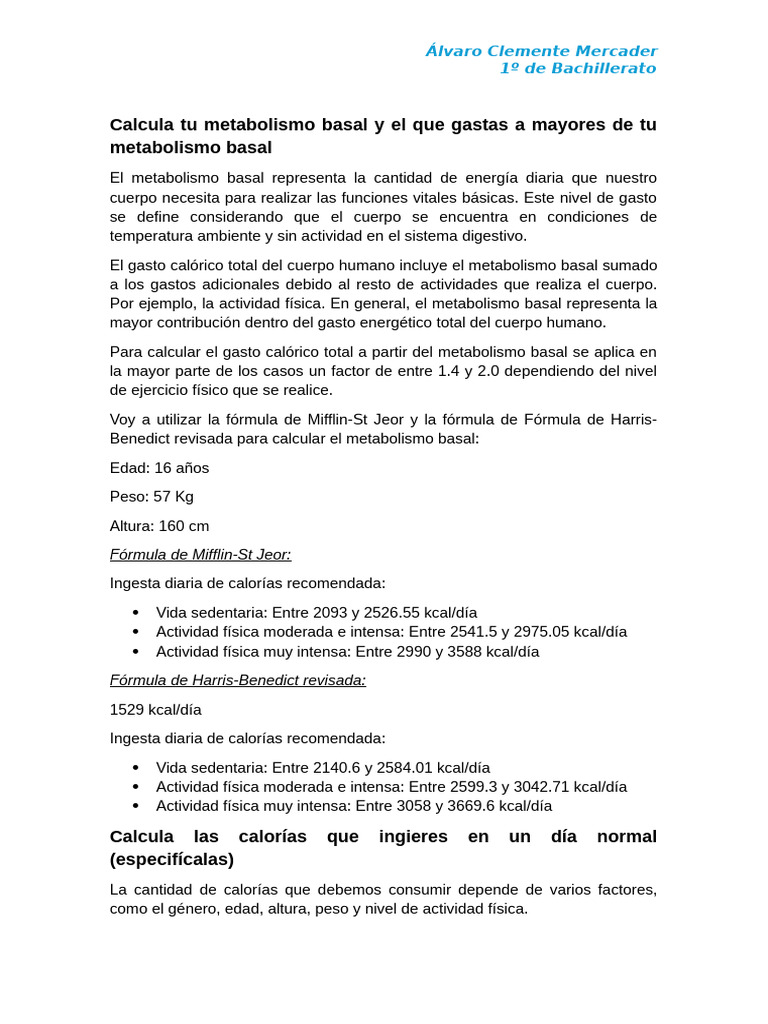 Trabajo Ã - Lvaro Clemente Mercader E. FÃ - Sica 1Âº Bachillerato | PDF