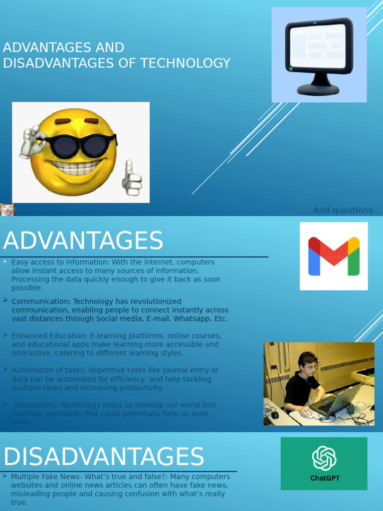 Advantages and Disadvantages of Technology | PDF