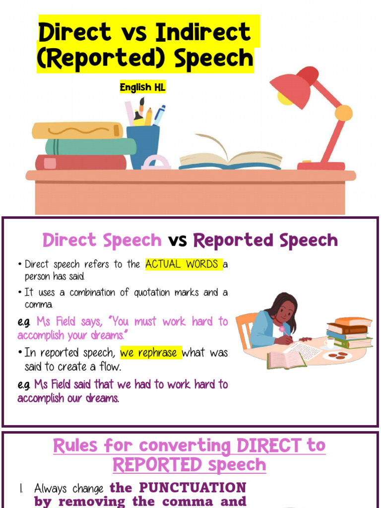 Direct Vs Indirect (Reported) Speech | PDF