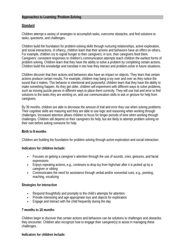 Approaches To Learning Problem Solving Pdf