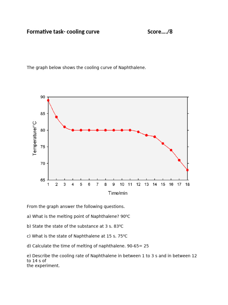 Cooling Curve Science Task | PDF