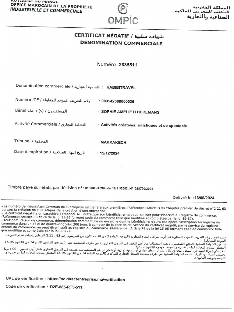 Certificat Negatif | PDF