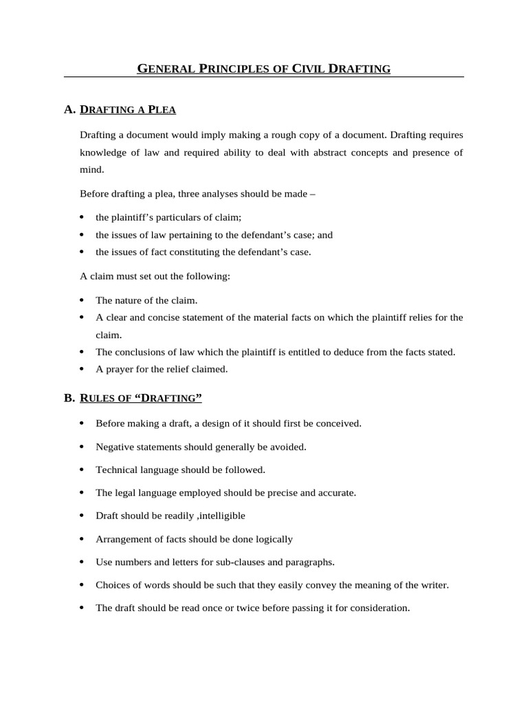 General Principles of Civil Drafting | PDF