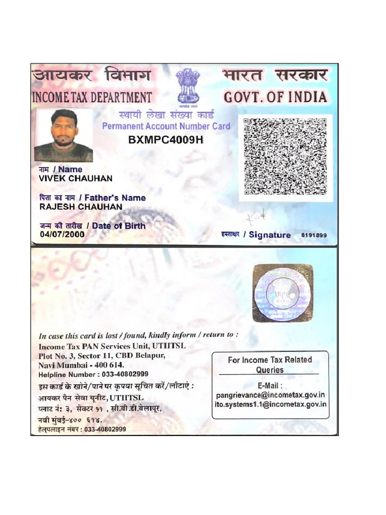 Pan Card Vivek | PDF