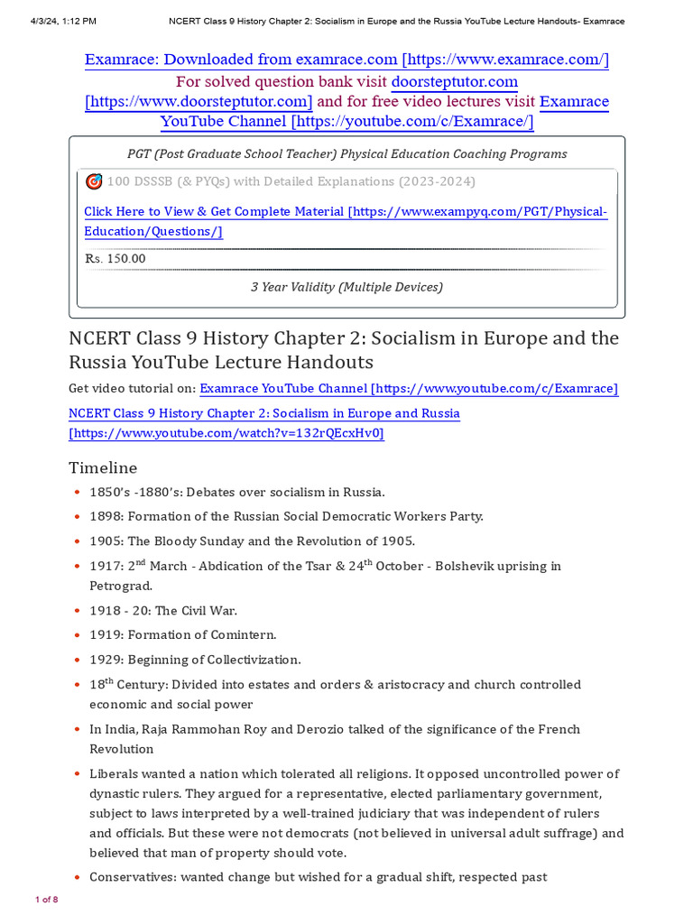 NCERT-Class-9-History-Chapter-2-YouTube-Lecture | PDF