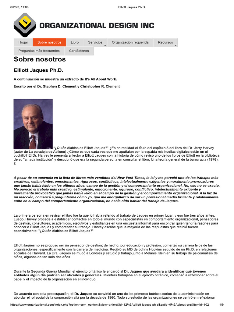 Elliott Jaques PH.D | PDF