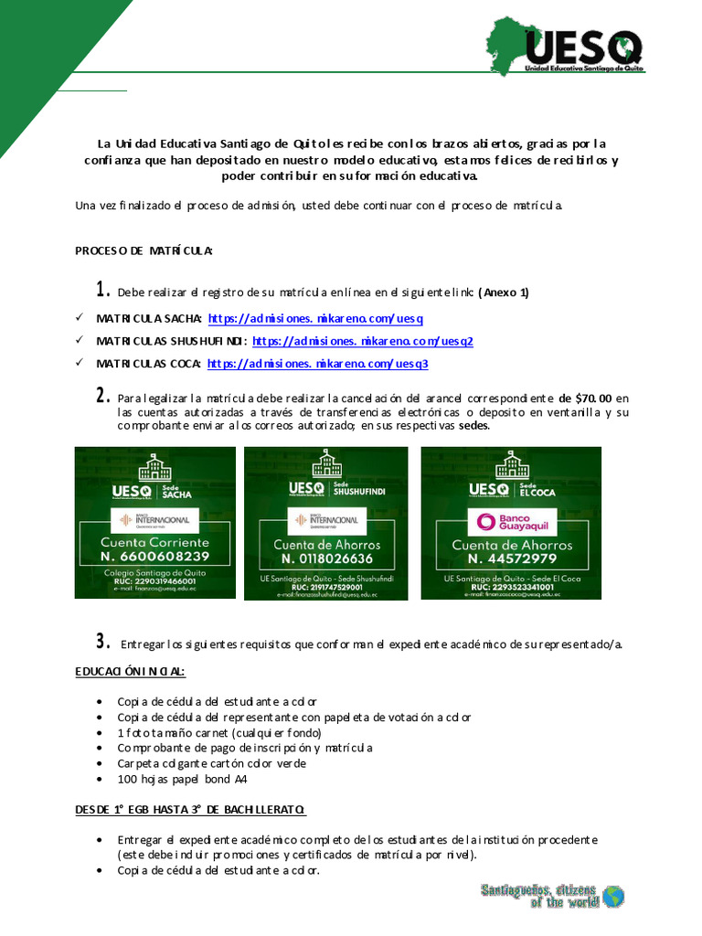 INFORMACIÓN MATRÍCULAS NUEVOS 2024 - 2025 MIKARENO SEDES (2) | PDF