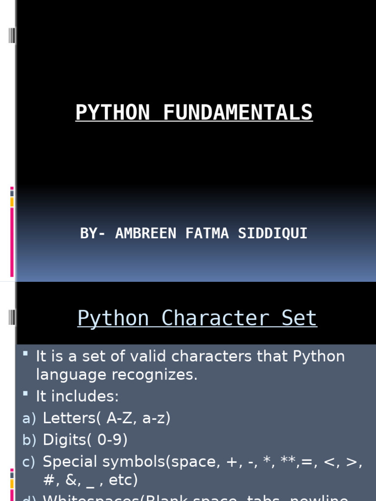 ppt-14Python Fundmentals | PDF
