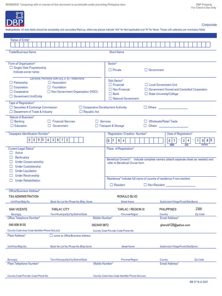 Fillable CIF Corporate Ver081821 1 ED | PDF