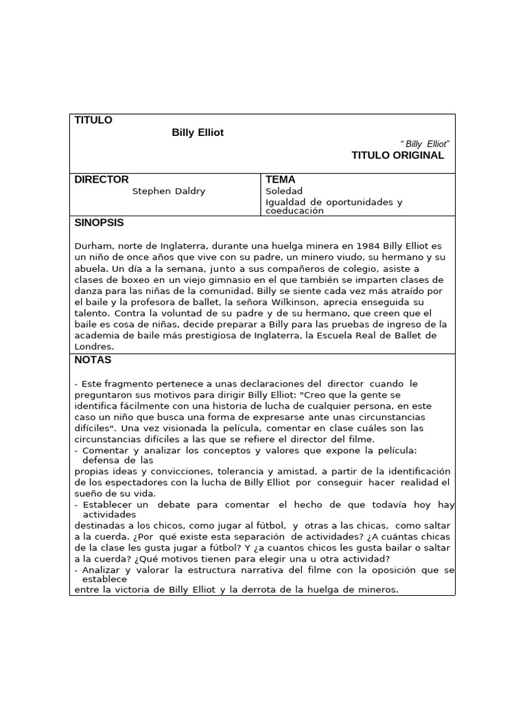 Billy Elliot | PDF