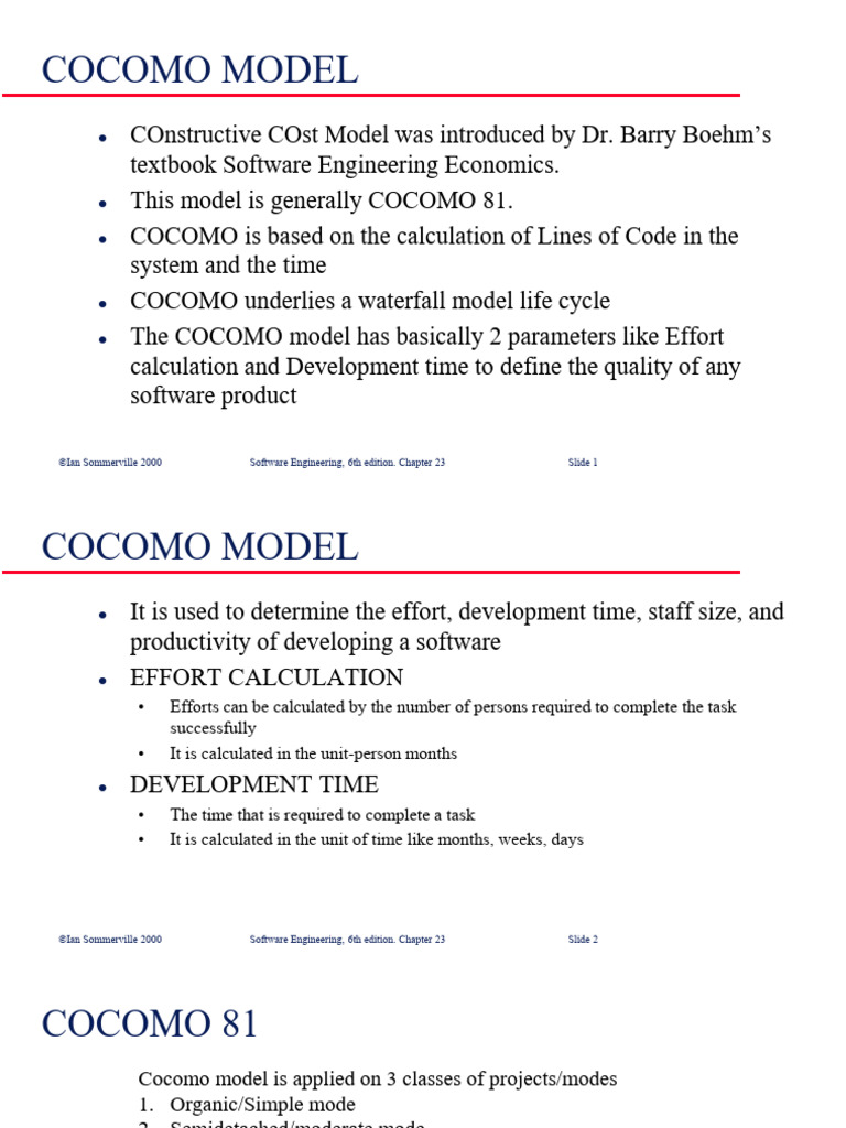 Cocomo Model Lecture | PDF