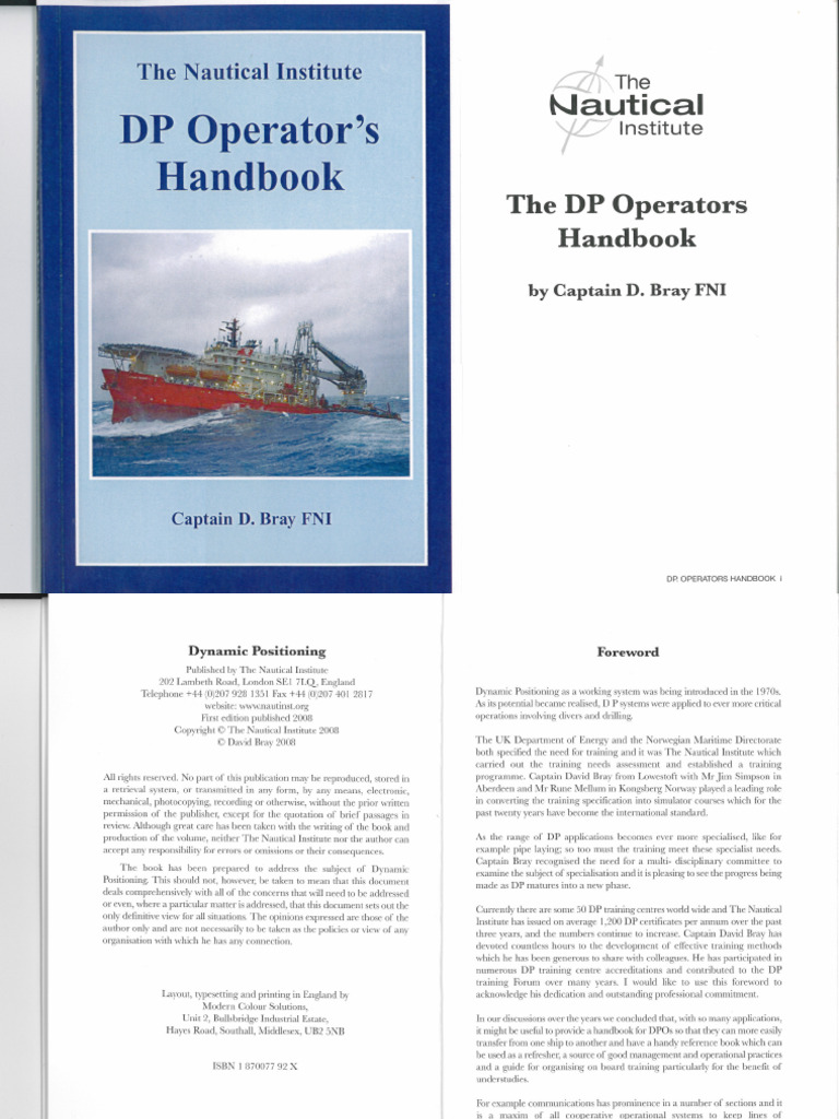 DP Operator's Handbook - The Nautical Institute | PDF