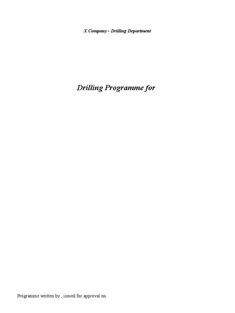 Drilling Programme Management Overview | PDF | Casing (Borehole) | Oil Well