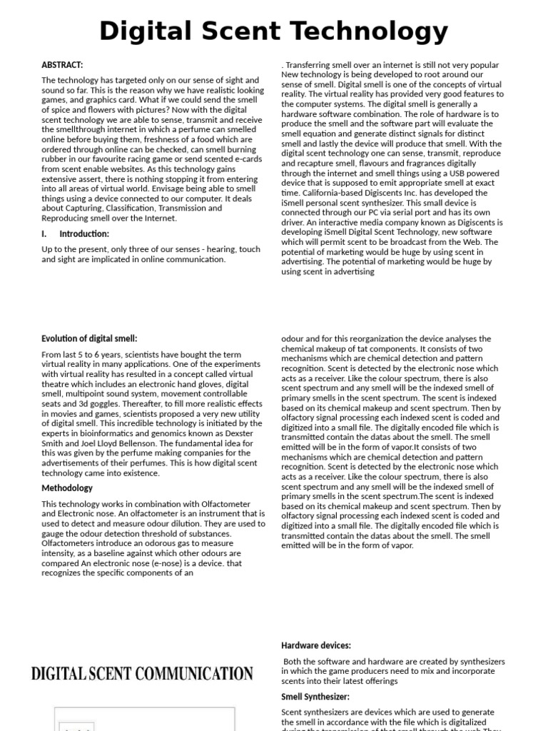 Digital Scent Technology Paper | PDF | Odor | Olfaction