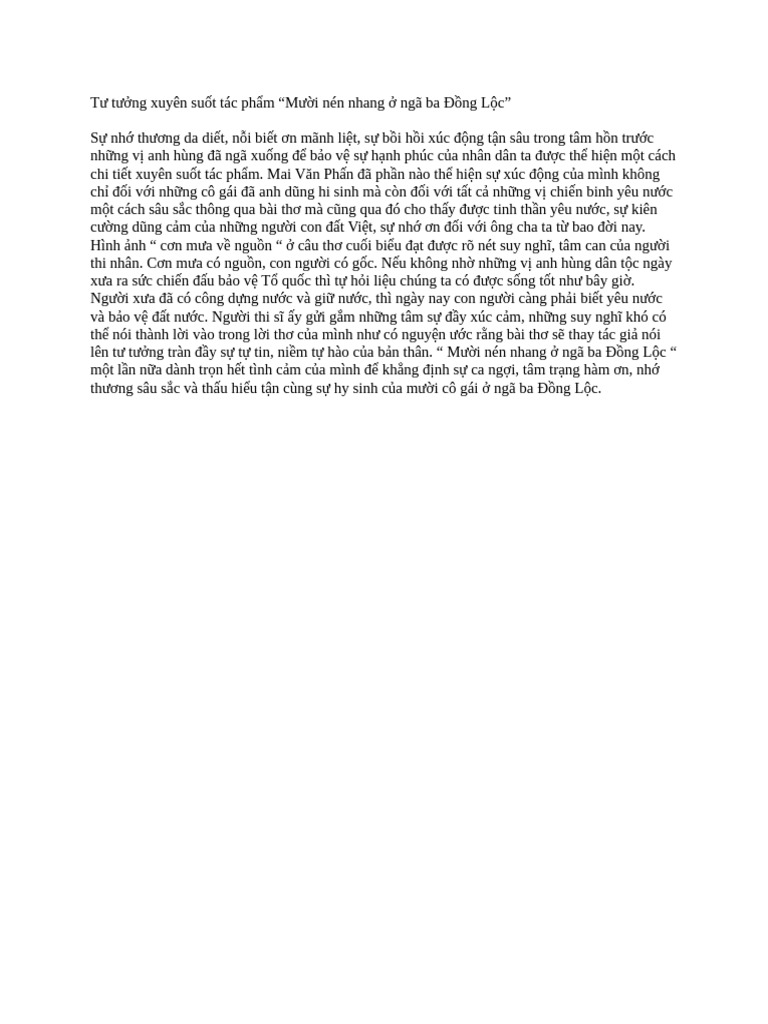 Tư Tưởng Tác Phẩm (Nội Dung) | PDF