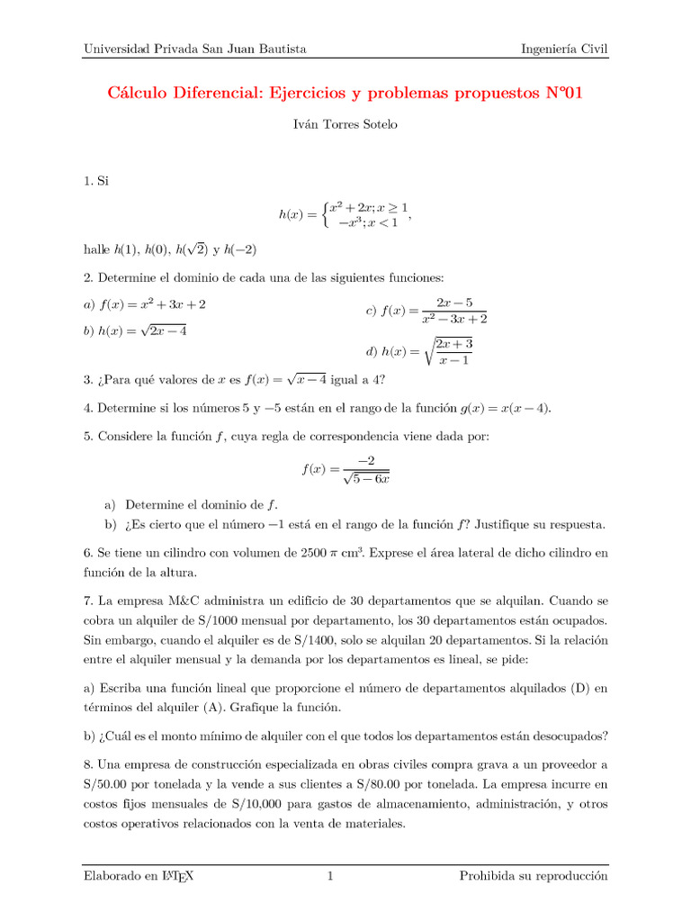 EJERCICIOS 1 - C.D | PDF