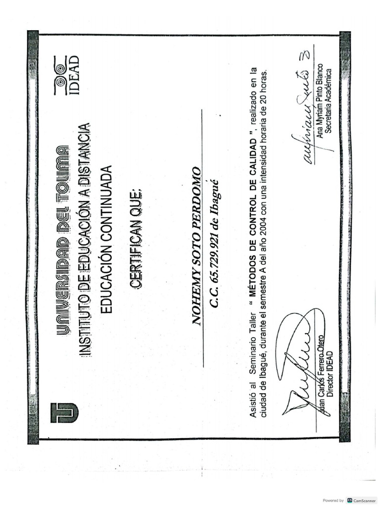 Contol D Calidad Nohmy | PDF