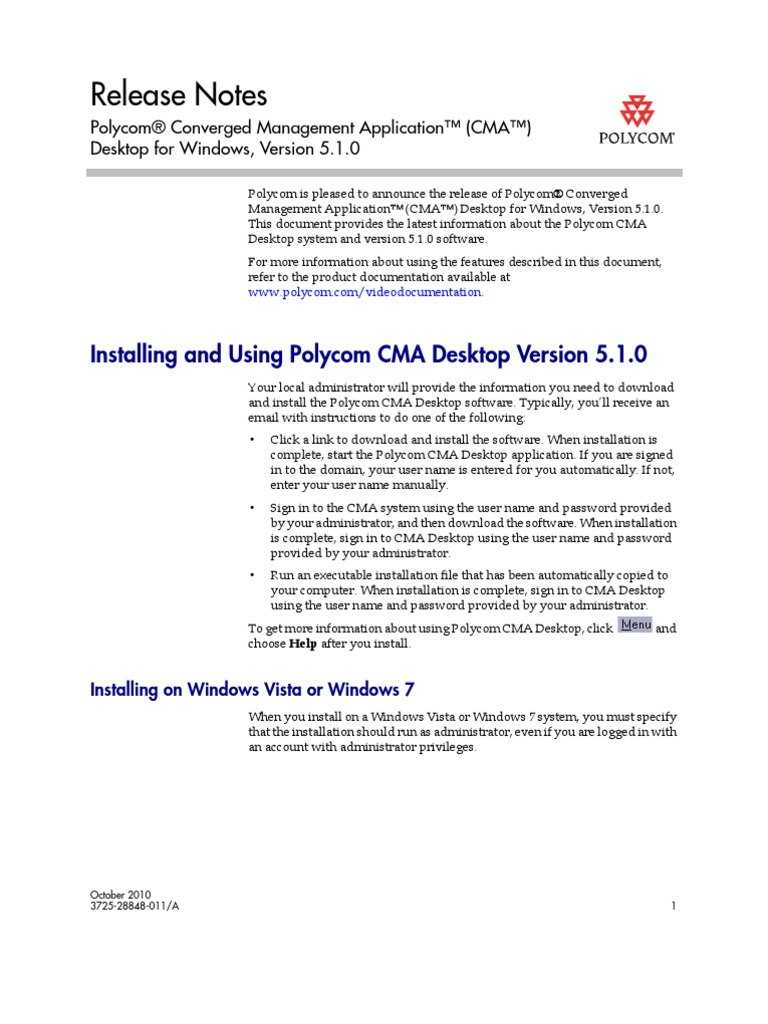 CMAD Release Notes v510 011 | PDF | Installation (Computer Programs ...